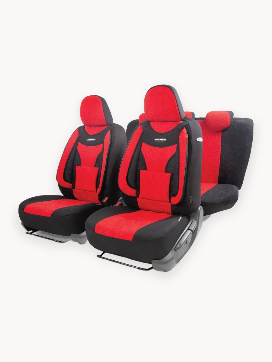 Чехлы на сиденья универсальные, анатомические, серия EXTRA COMFORT, ECO-1105 BK/RD