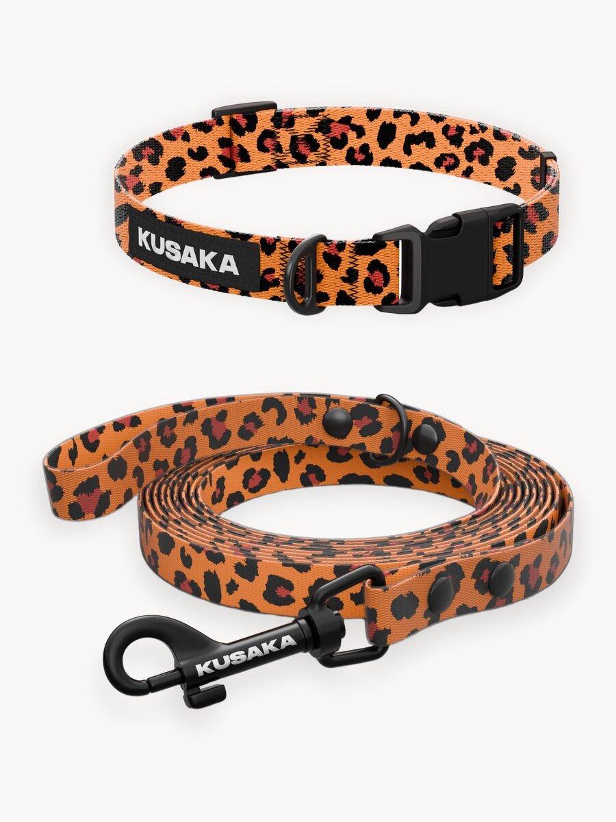 Поводок биотановый для собак мелких пород KUSAKA 3м леопардовый