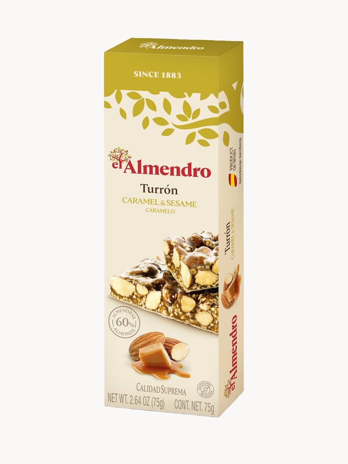 Хрустящий миндальный туррон с кунжутом El Almendro 75г