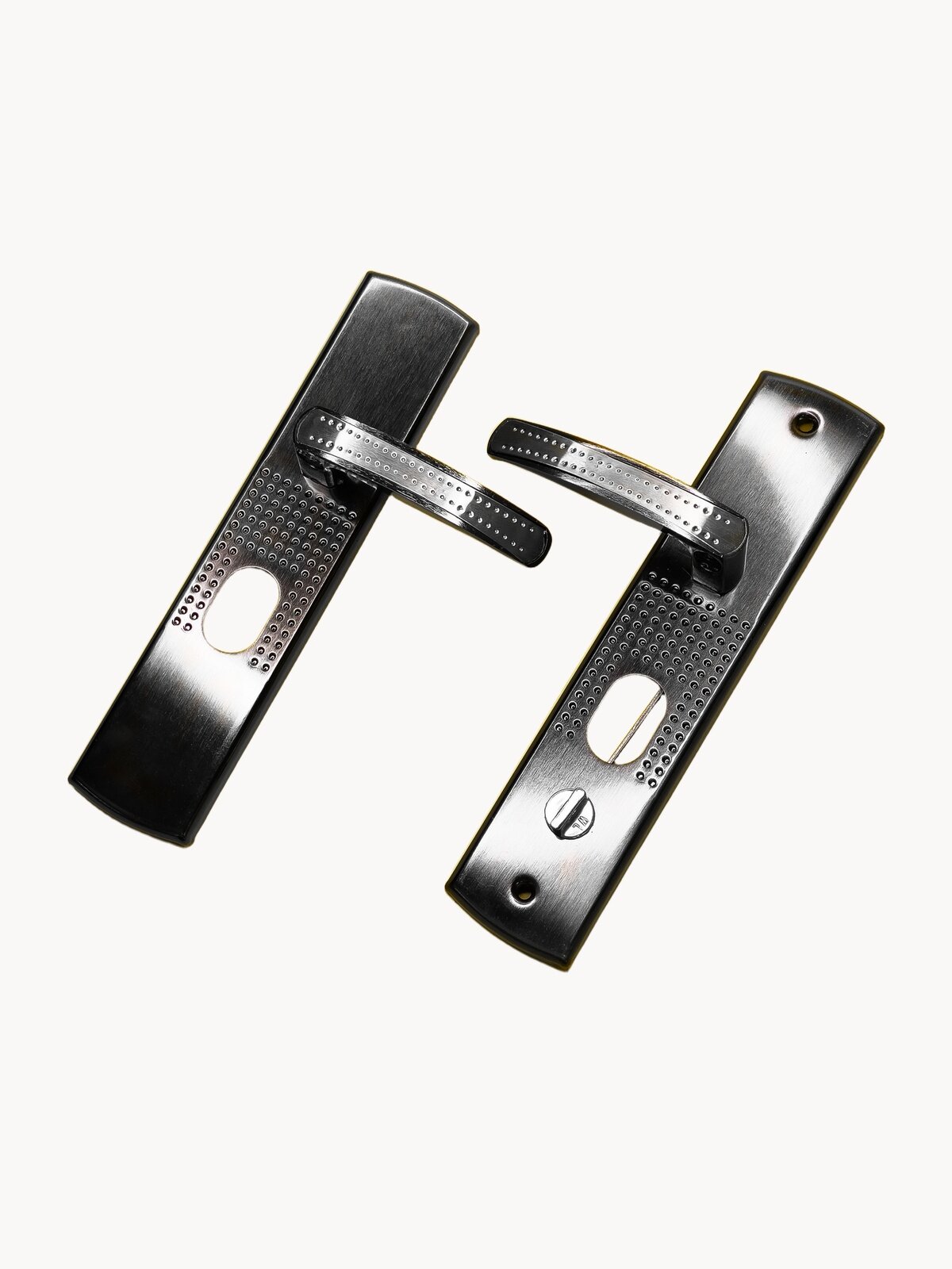 Дверные ручки для входных металлических китайских дверей с фиксатором с подсветкой, Правая сторона