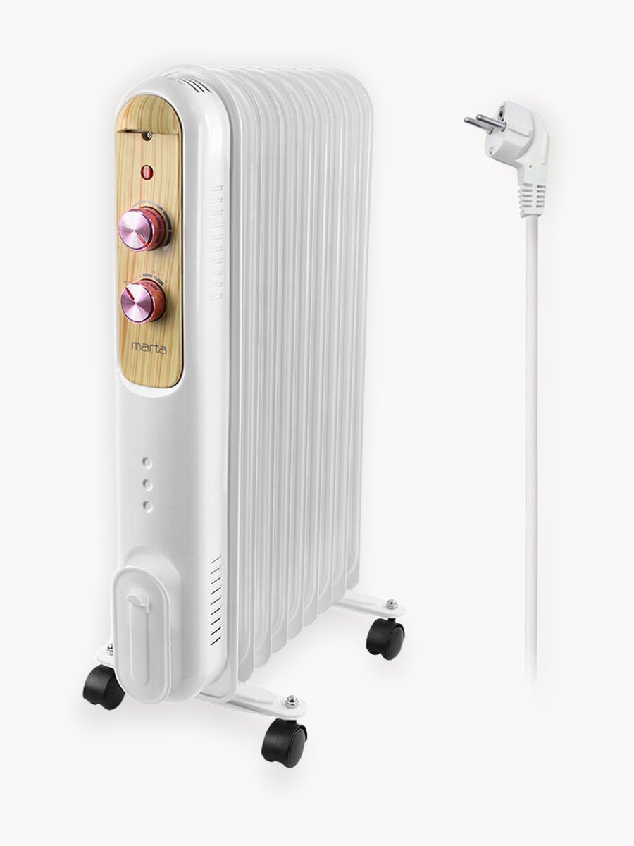Обогреватель конвектор масляный радиатор MARTA MT-OH2430B розовое дерево