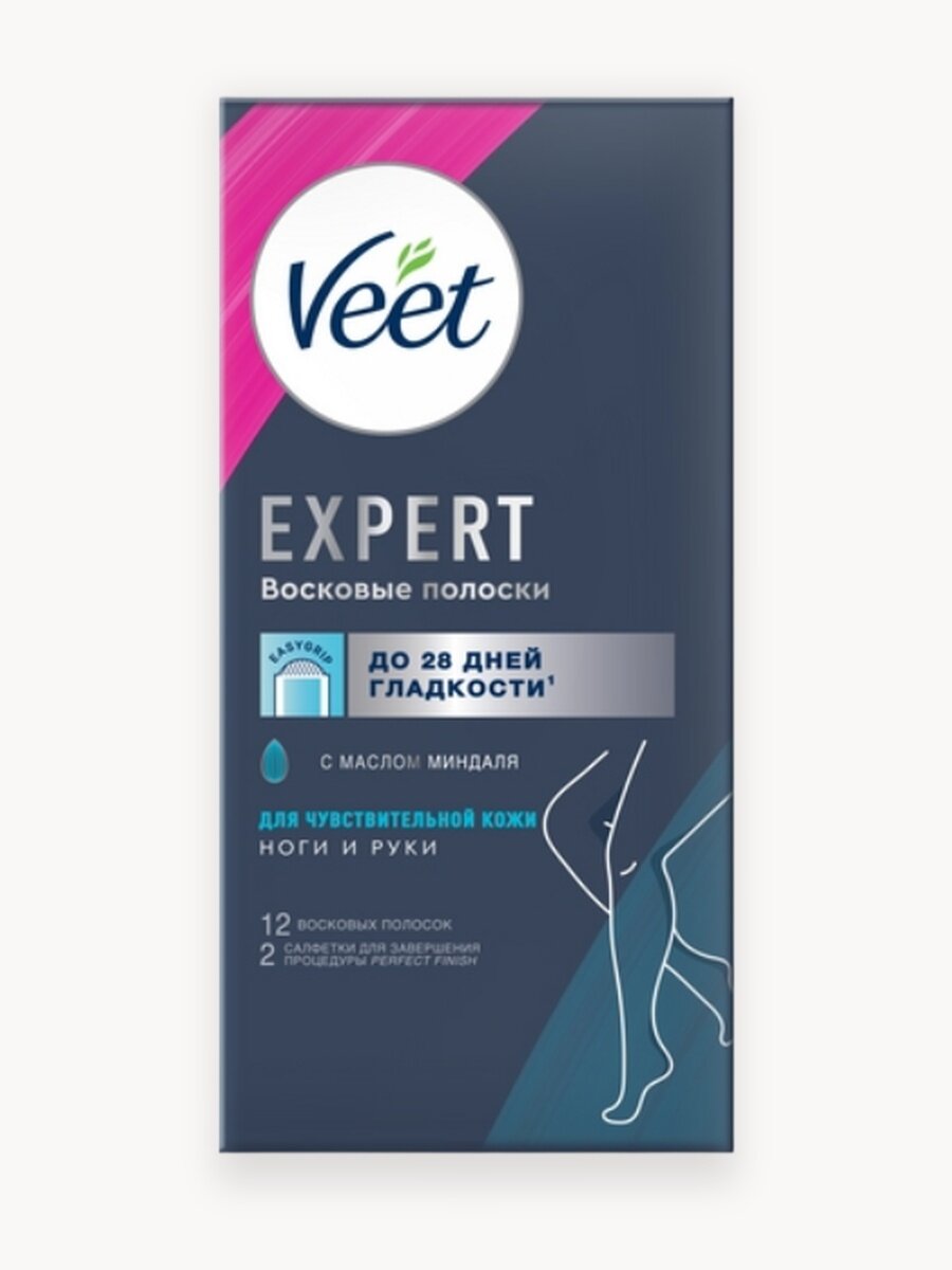 VEET Восковые полоски Expert для чувствительной кожи, 12 шт.