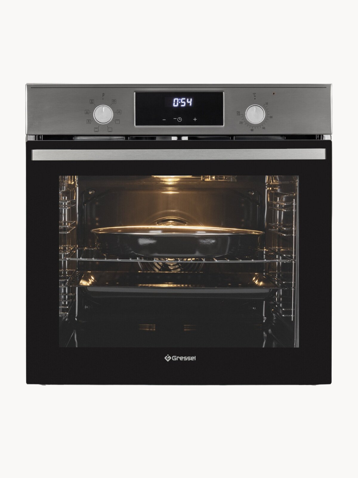 Встраиваемый духовой шкаф Gressel U6EM58200, 82л XXL, конвекция, двойное стекло, 60 см