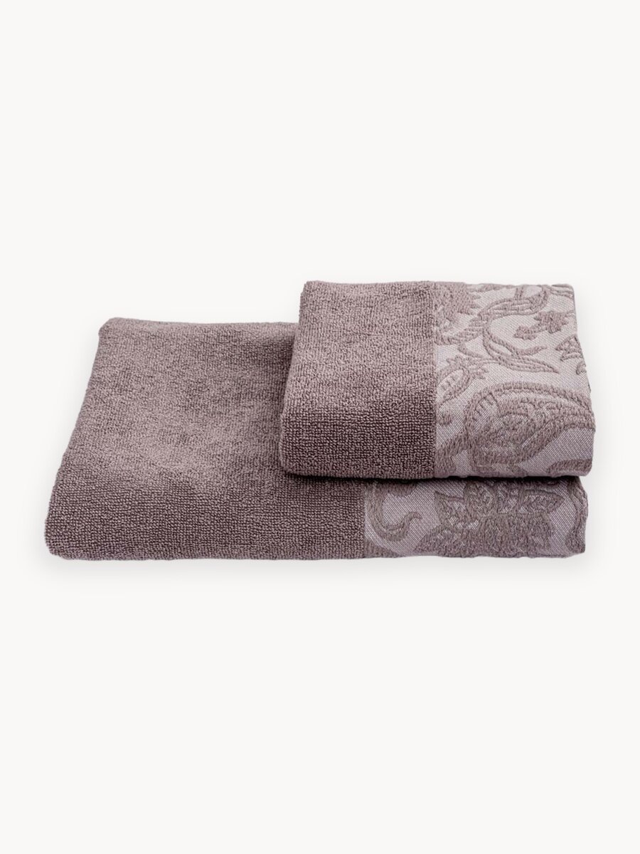 Набор махровых полотенец ECO-Life Paisley, 50х80, 70х130, Серый