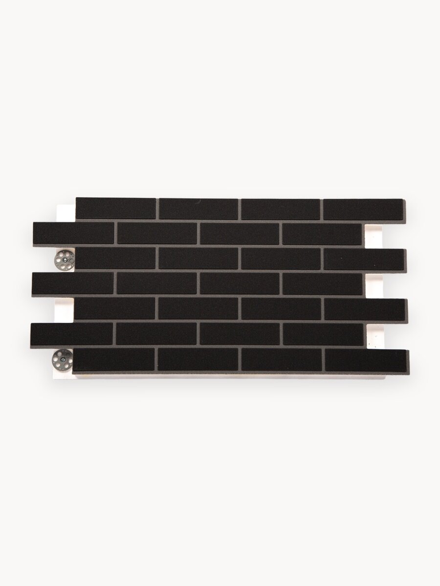 Фасадная термопанель ООО "СТЗ", имитация кирпича, цвет Графит, 8 шт.