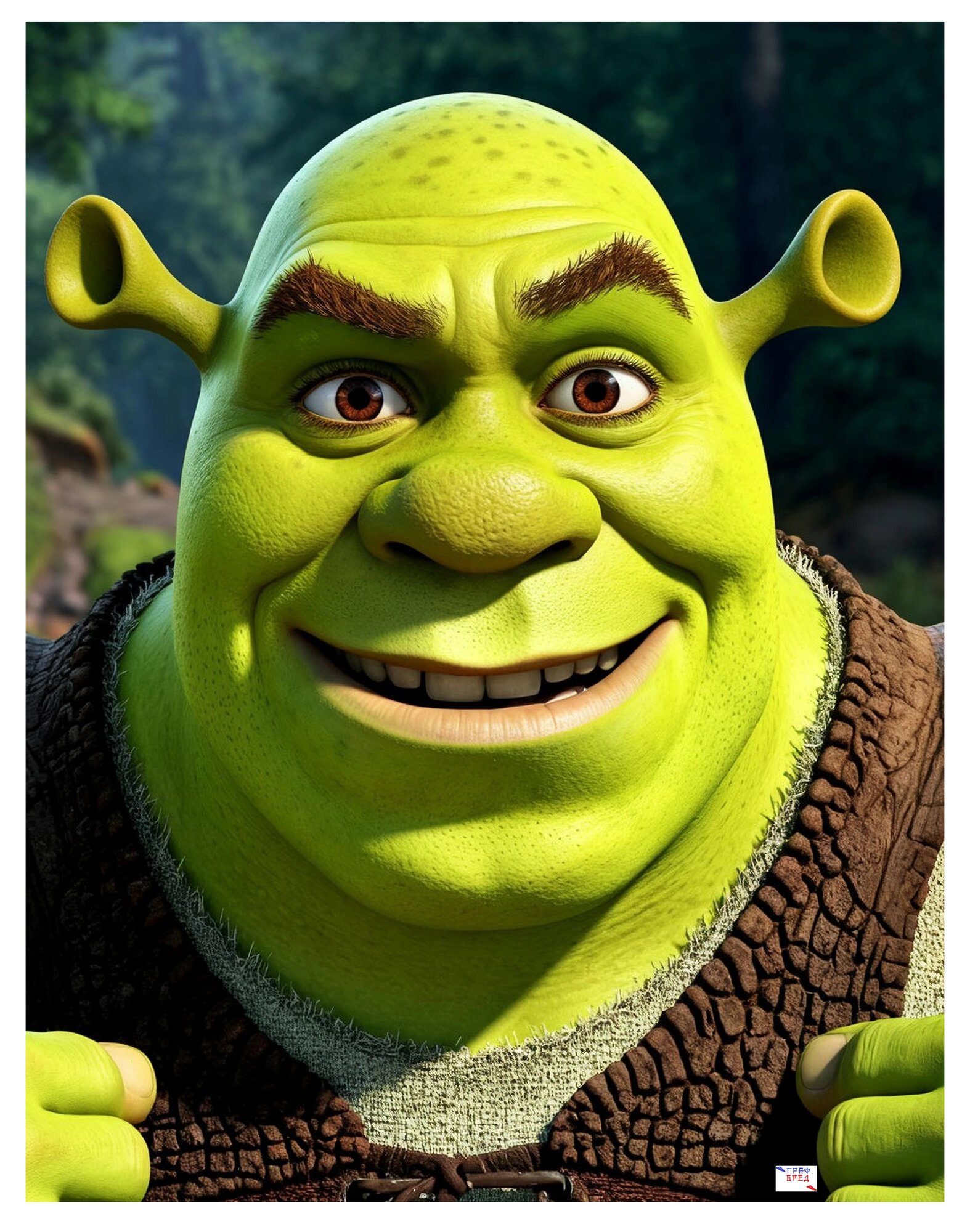 Постер "Ещё один Шрек", холст, подрамник, Музей графического бреда