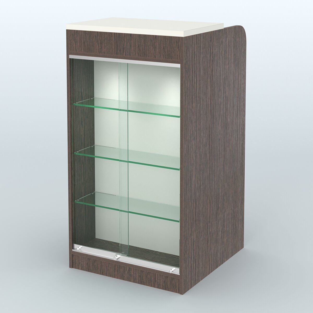 Ресепшн-Лайт №7 (600 мм) Венге-основной + Белый (задняя стенка ДСП), Дуб Венге + Белый