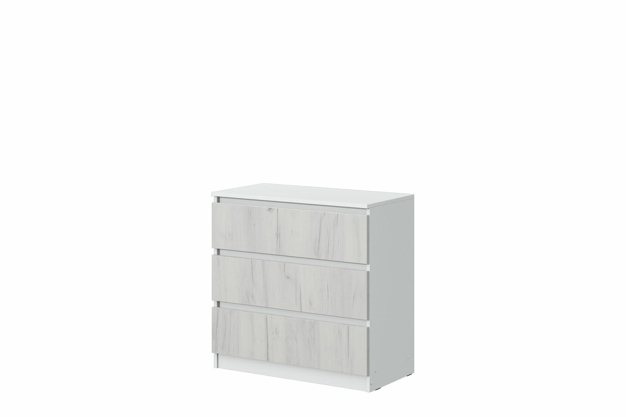 Комод №2 "Соната" цвет Белый текстурный, Дуб Крафт Белый, ширина 80 см, для спальни, с ящиками, гардеробная