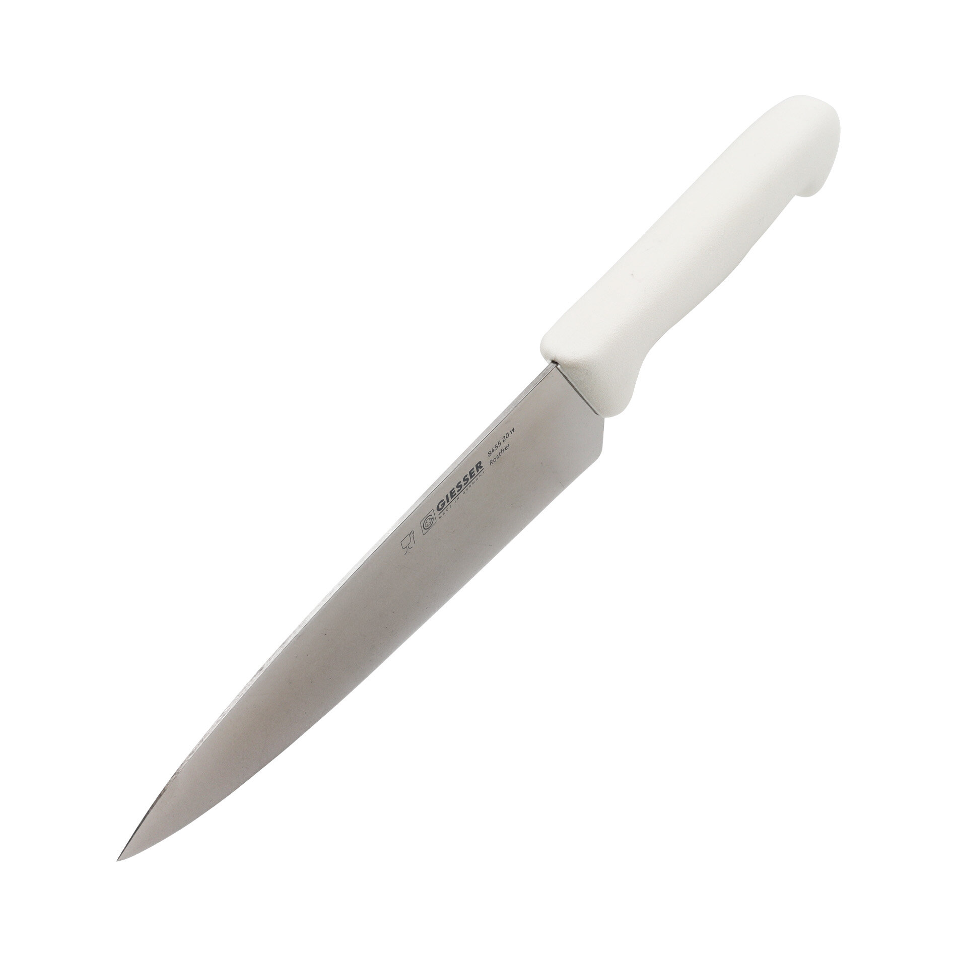 Профессиональный поварской шеф нож, 20 см, ручка TPE белая, Giesser.