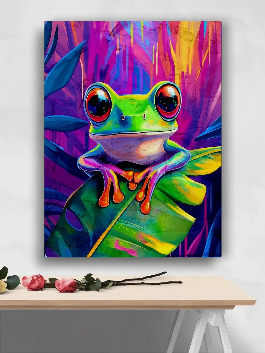 Картина на дереве OSB "Лягушка"