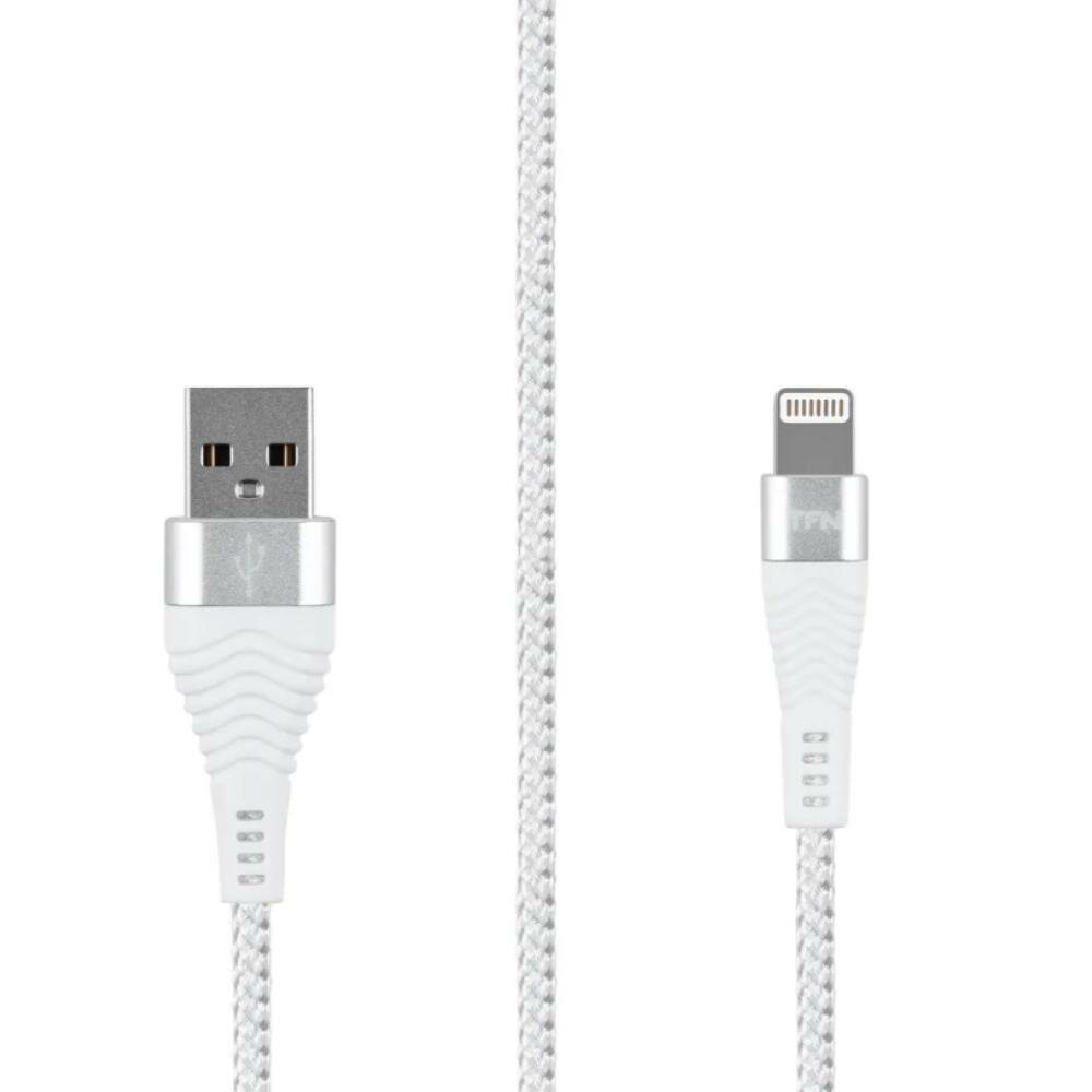 Кабель TFN Forza USB-A на Lightning, 2.4A, 2М (CFZLIGUSB2MWH), Белый