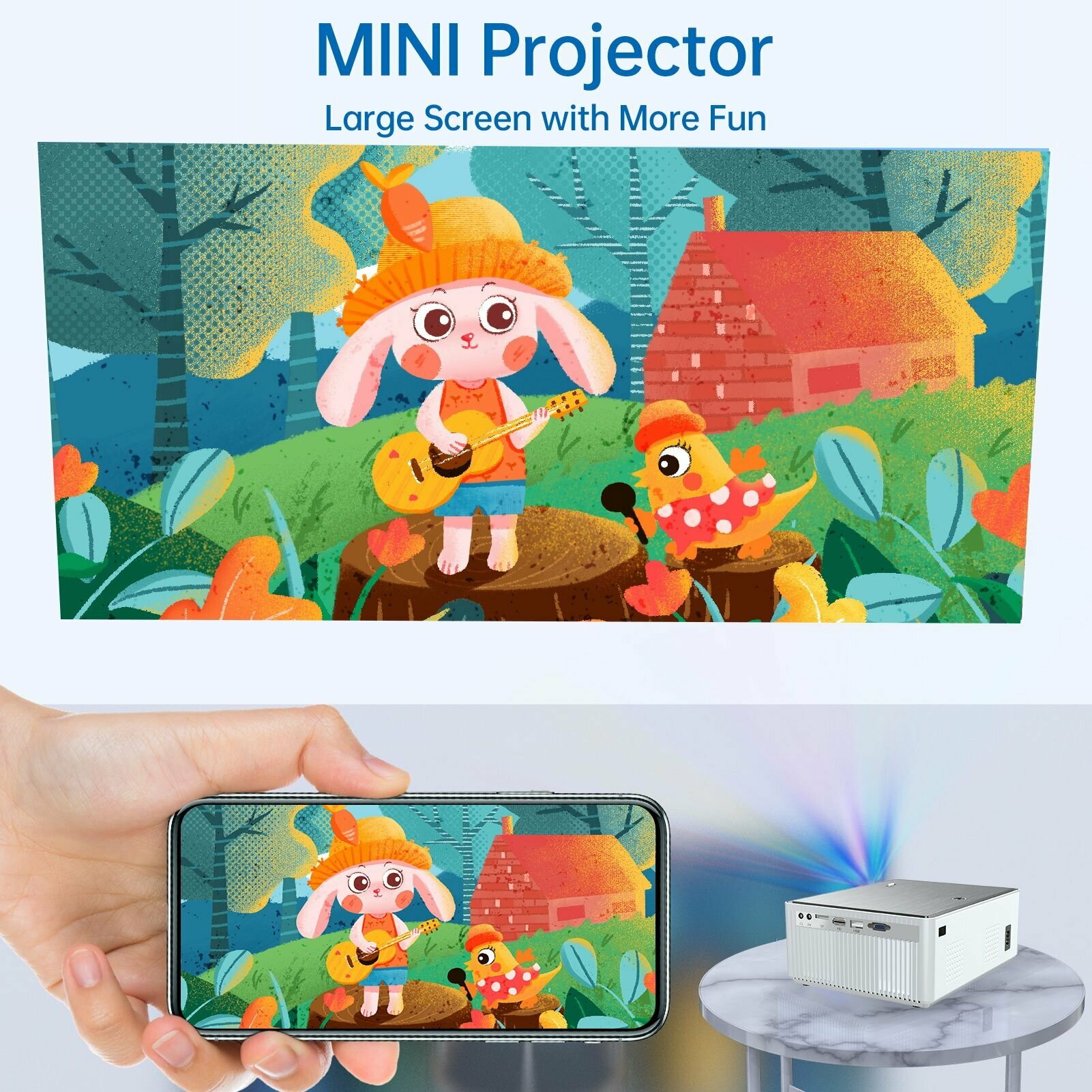 Портативный проектор Кинопроекторы 1080P Ресурс лампы 30000 часов Техника отображения, Top Geek, Andoer