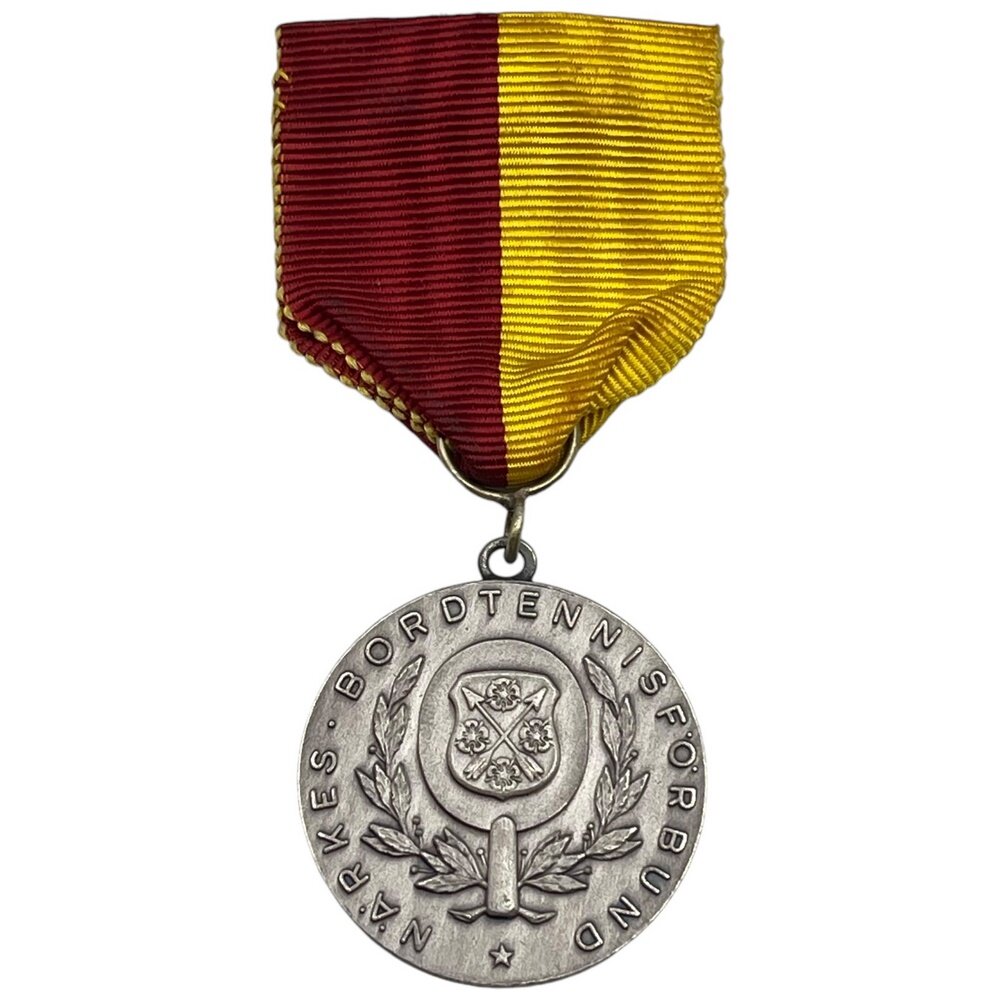 Швеция, медаль "Ассоциация настольного тенниса Няркес. Чемпионат округа" серебряная степень 1972 г.