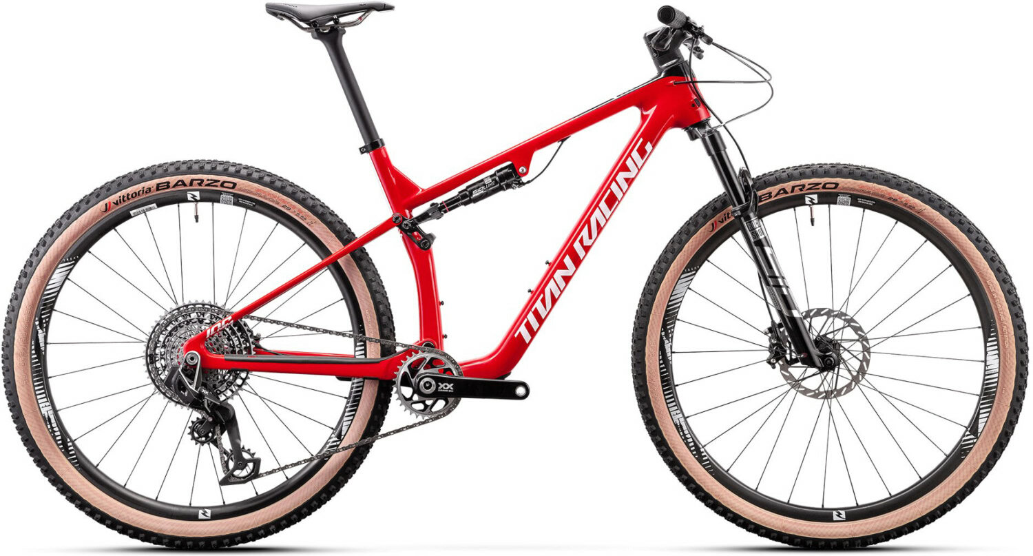 Велосипед двухподвесный Titan Racing Cypher RS Carbon Team (2025), размер M (17"), Красный