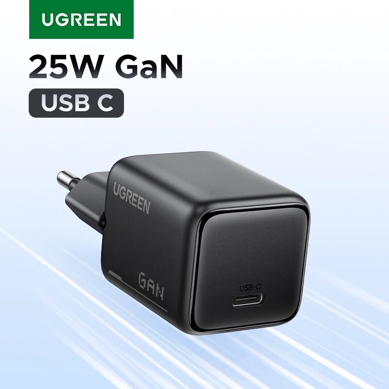 Зарядное устройство UGREEN 25 Вт GaN для iPhone 16 15 14 Pro Max Samsung S25 Xiaomi Tablet iPad Air Pro PD 3.0 Mini USB C Быстрое зарядное устройство для телефона