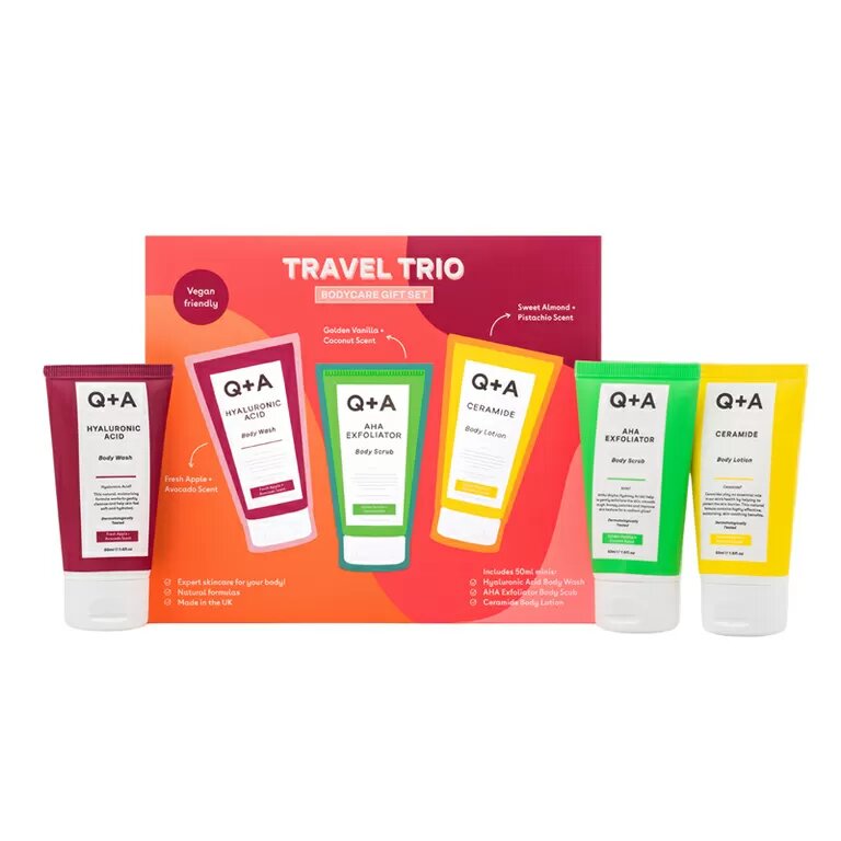 Q+A Travel Trio Bodycare Gift Set Набор Travel Trio