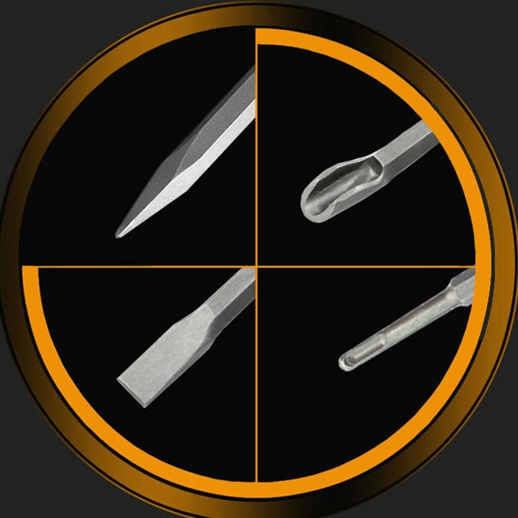 4 шт. долота с квадратной/круглой ручкой, хвостовик из углеродистой стали, плоское сверло для сверления бетона