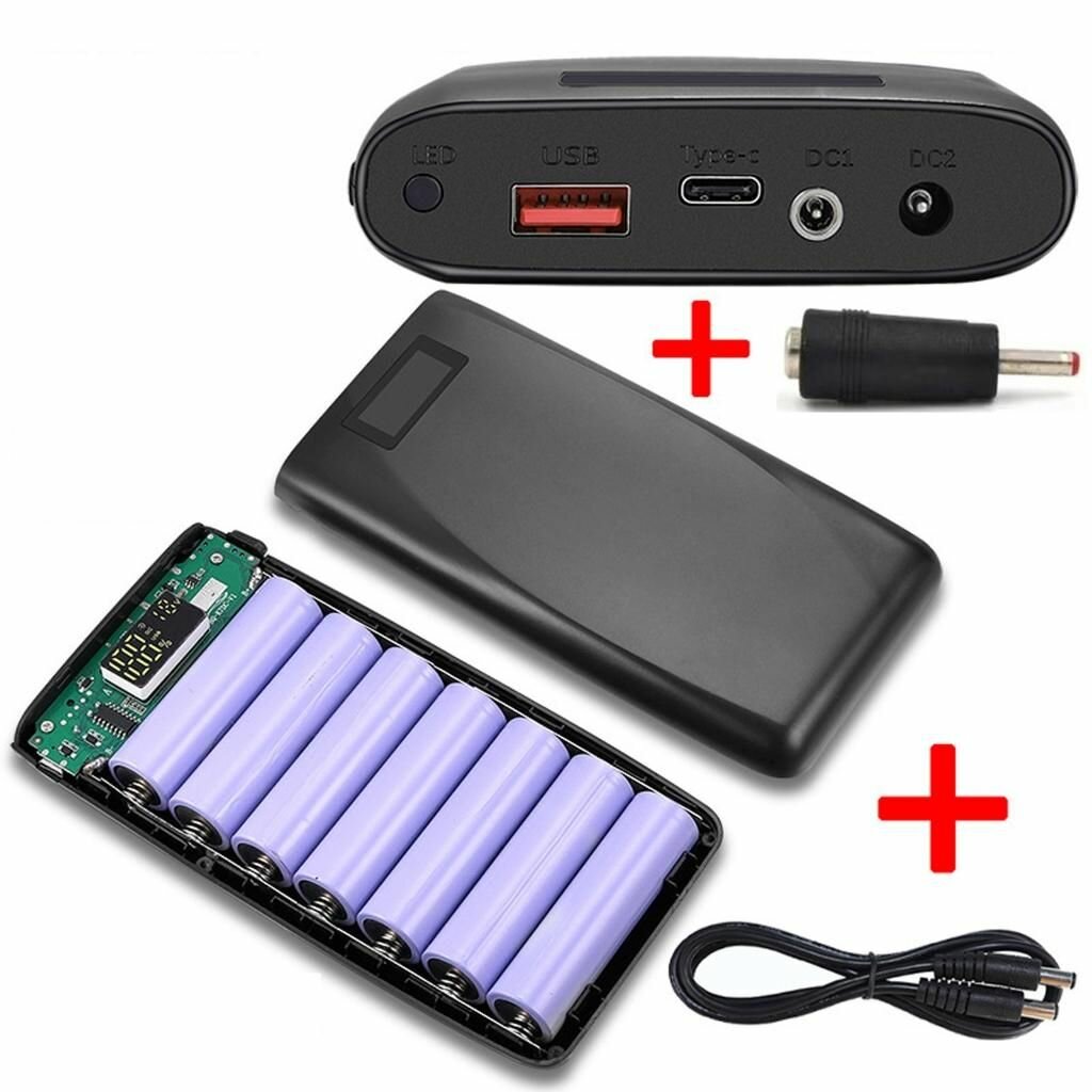 Чехол-аккумулятор,7Slot 18650 Батарейный Отсек Регулируемого Напряжения 7шт Для Электронных Устройств Кемпинга На открытом воздухе