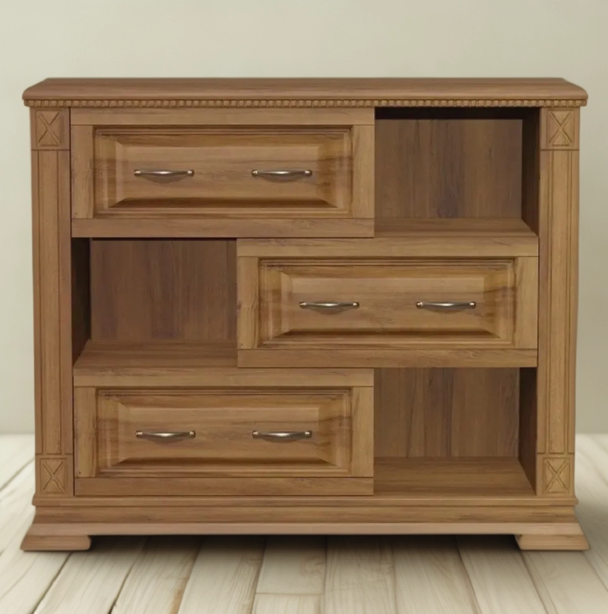 Комод для хранения вещей из массива сосны ммк-древ Верди 223, 100x40x80 клас. орех 2