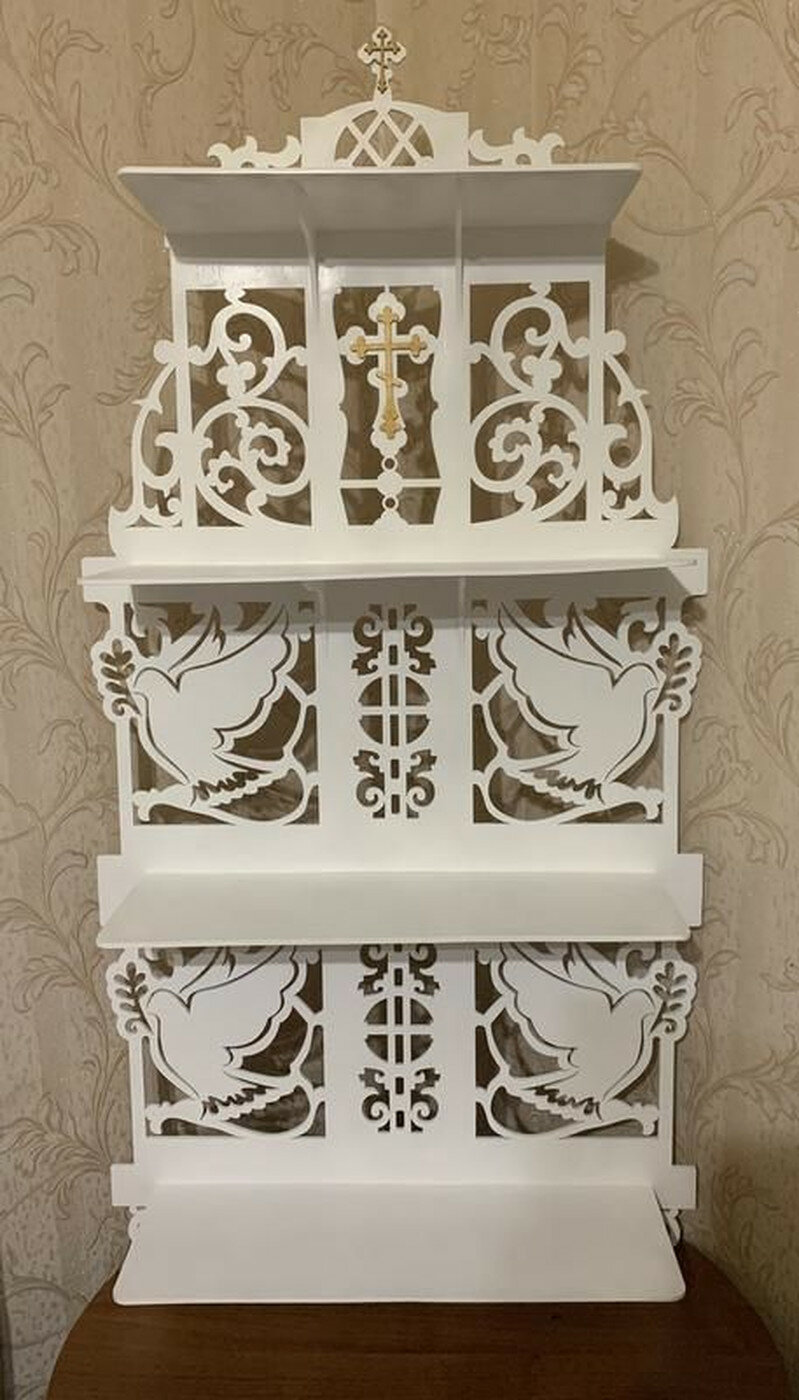 Полка для икон, иконостас 100*65 см прямой большой под иконы