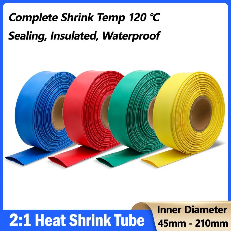 Полиолефиновая термоусадочная трубка 2:1, диаметр 45/50/60/70/80/90/100/120/150/180/210 мм Transparent, 5 meters, 120mm