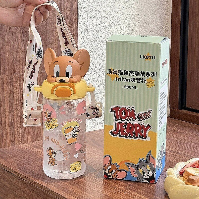 Том и джерри стакан для детей с соломинкой экологичный портативный посуда большой джерри
