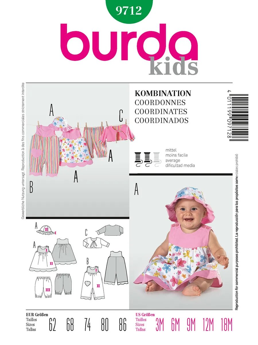 Выкройка платье, ползунки