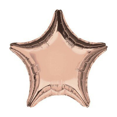 Воздушный шар ANAGRAM "Звезда", без рисунка, Металлик Rose Gold, 19 дюймов