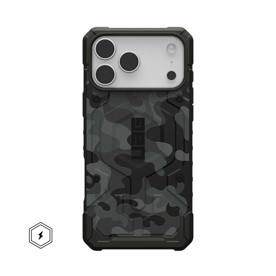 Чехол с поддержкой Uag Pathfinder SE для iPhone 17 Pro Max темный камуфляж Midnight Camo 114549114061
