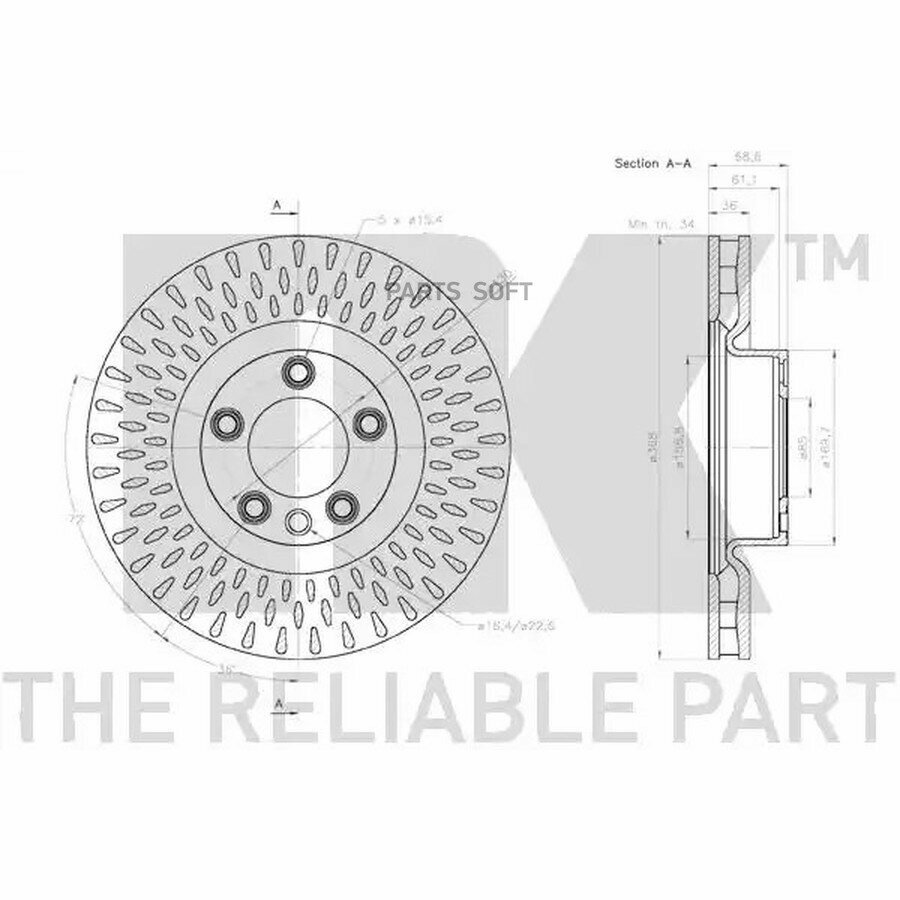 NK 3147161 Диск тормозной с антикорозийным покрытием VW Touareg 04- ()