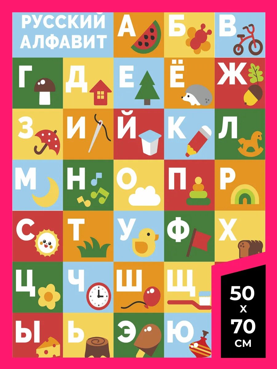 Плакат буквы русского алфавита постер 1 A5070