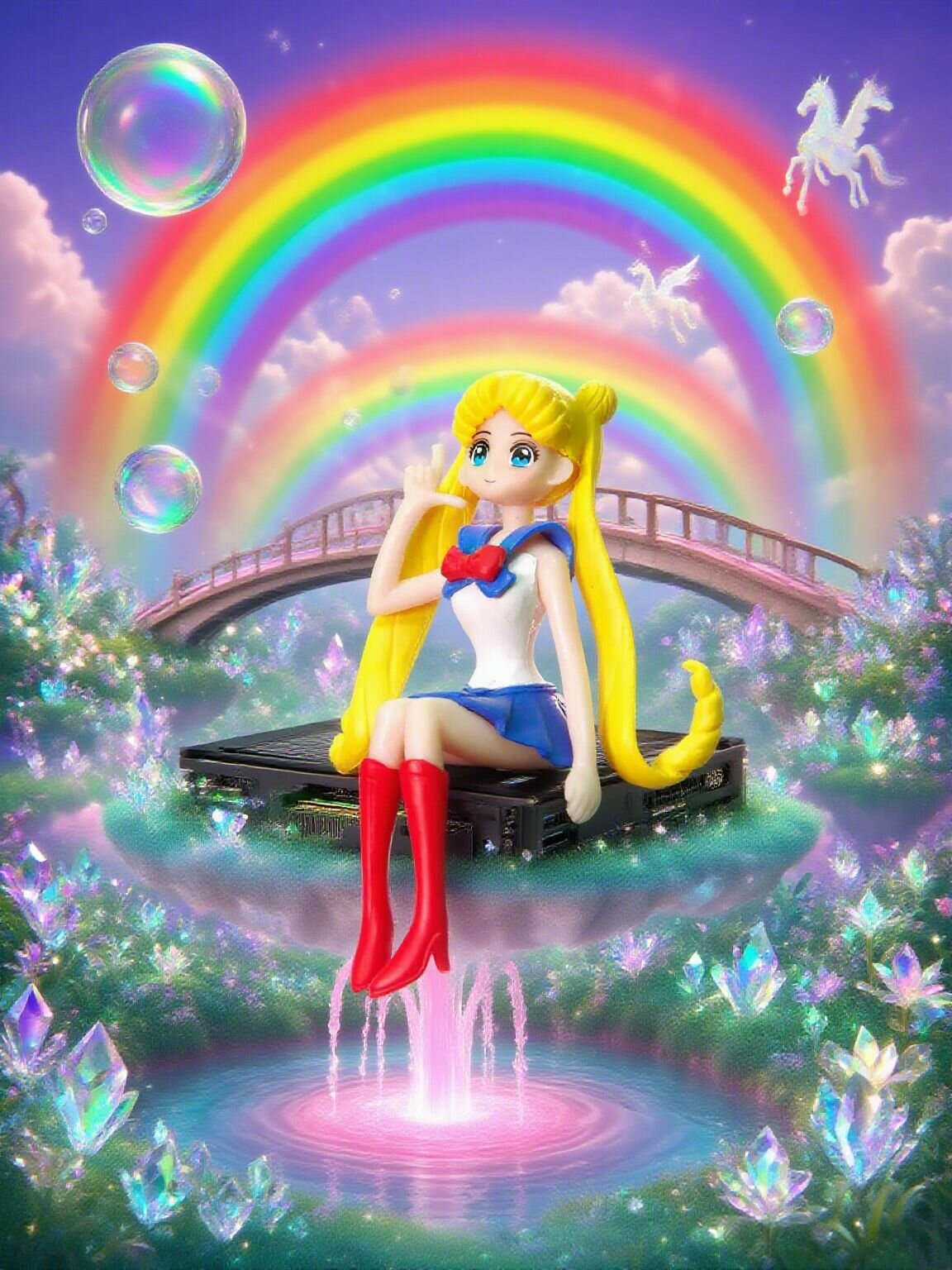 Фигурка Сейлор Мун (Sailor Moon) с белыми волосами, 15 см, коллекционная, PVC, для автомобильной панели, подарок анимешнице