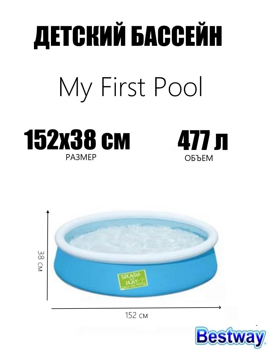 Бассейн My First Pool 152х38см, 477л, от 2 лет