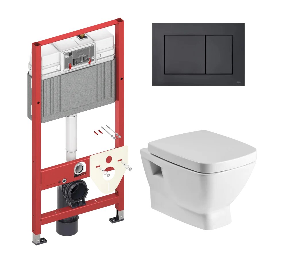 Комплект 2 в 1 Унитаз подвесной Santek Нео 1. WH30.2.423 / Инсталляция с кнопкой TECE Now 9400414