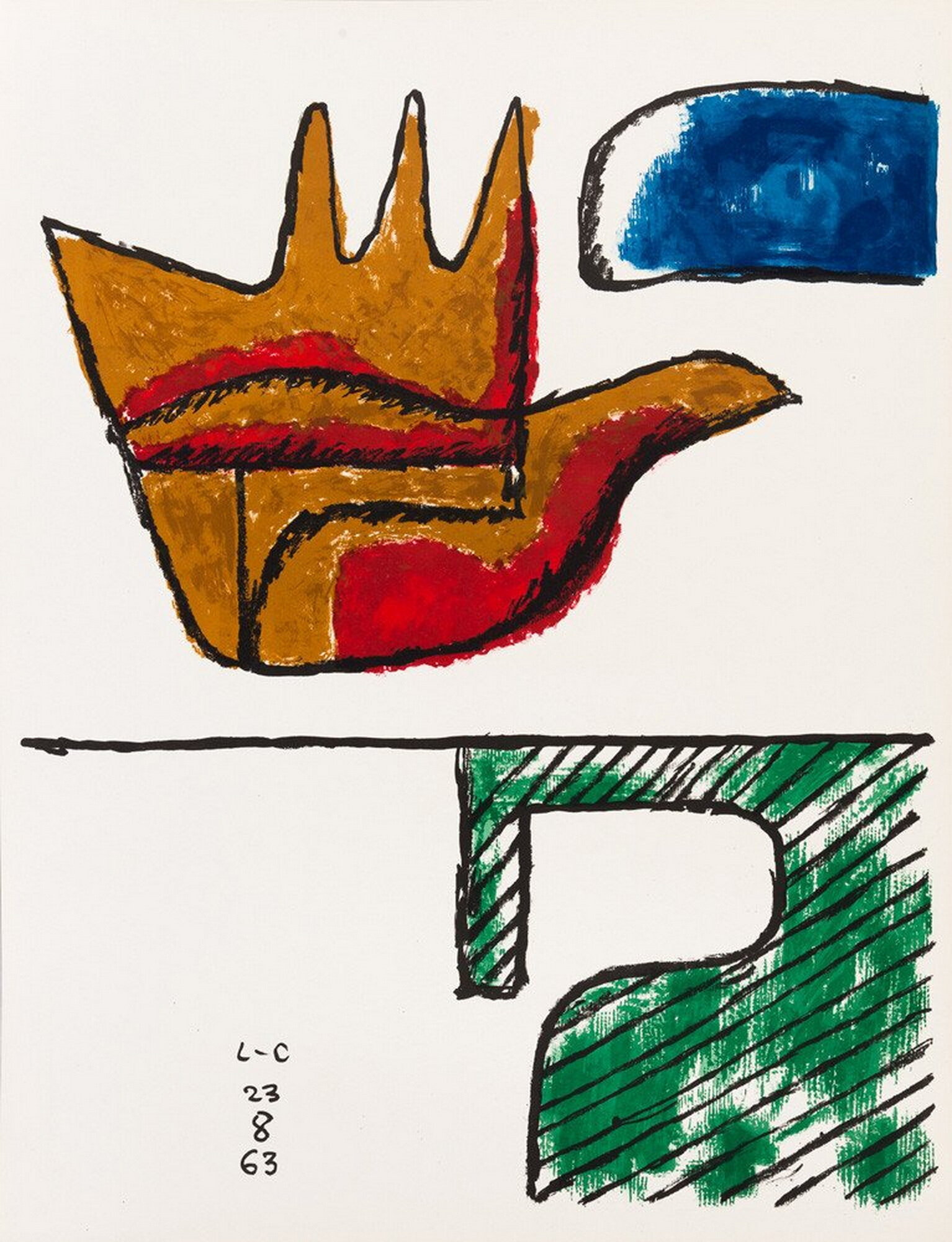 Плакат, постер Рука архитектора-Ле Корбюзье (1963) на бумаге, размер 21х30см