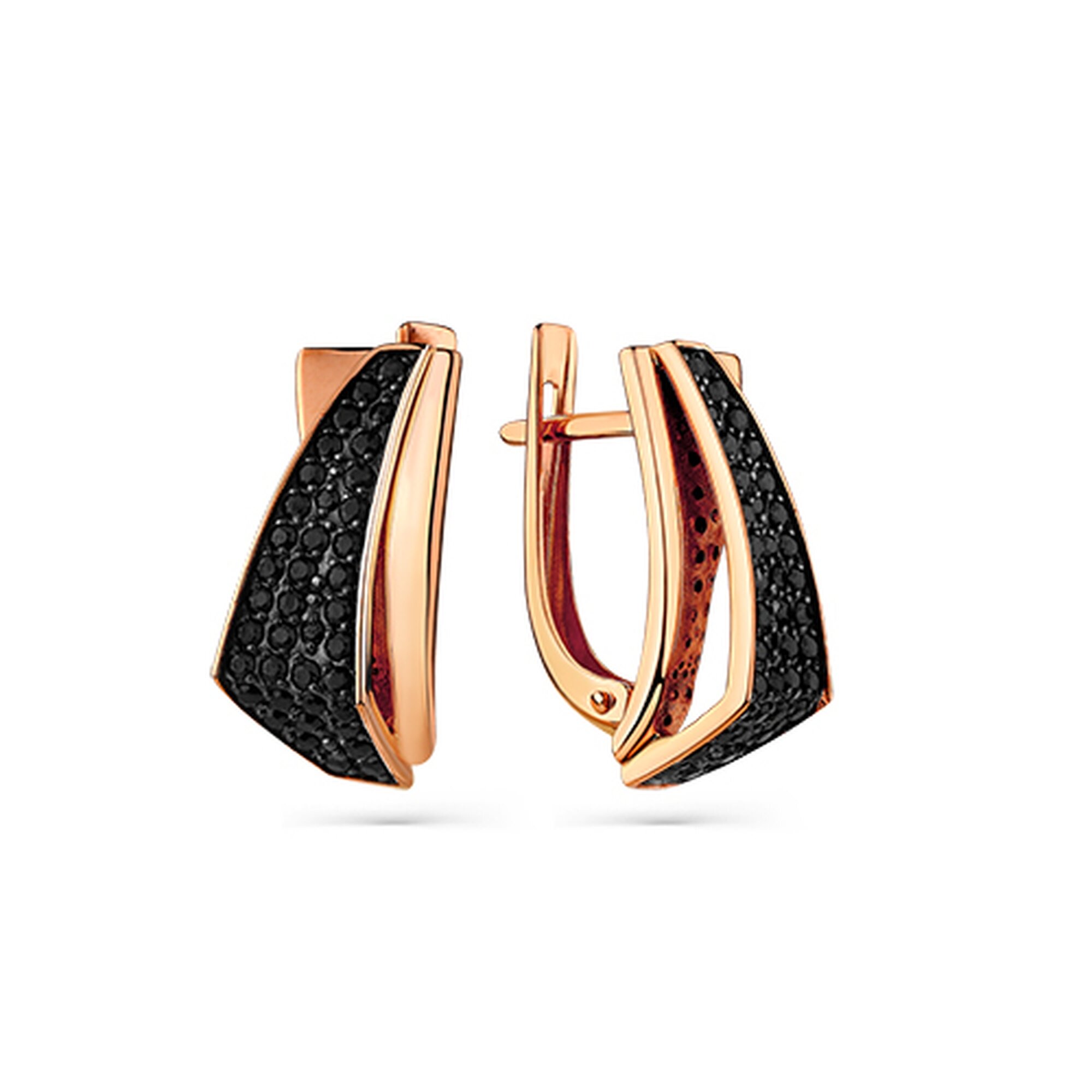 Серьги, красное золото, 585 проба, шпинель