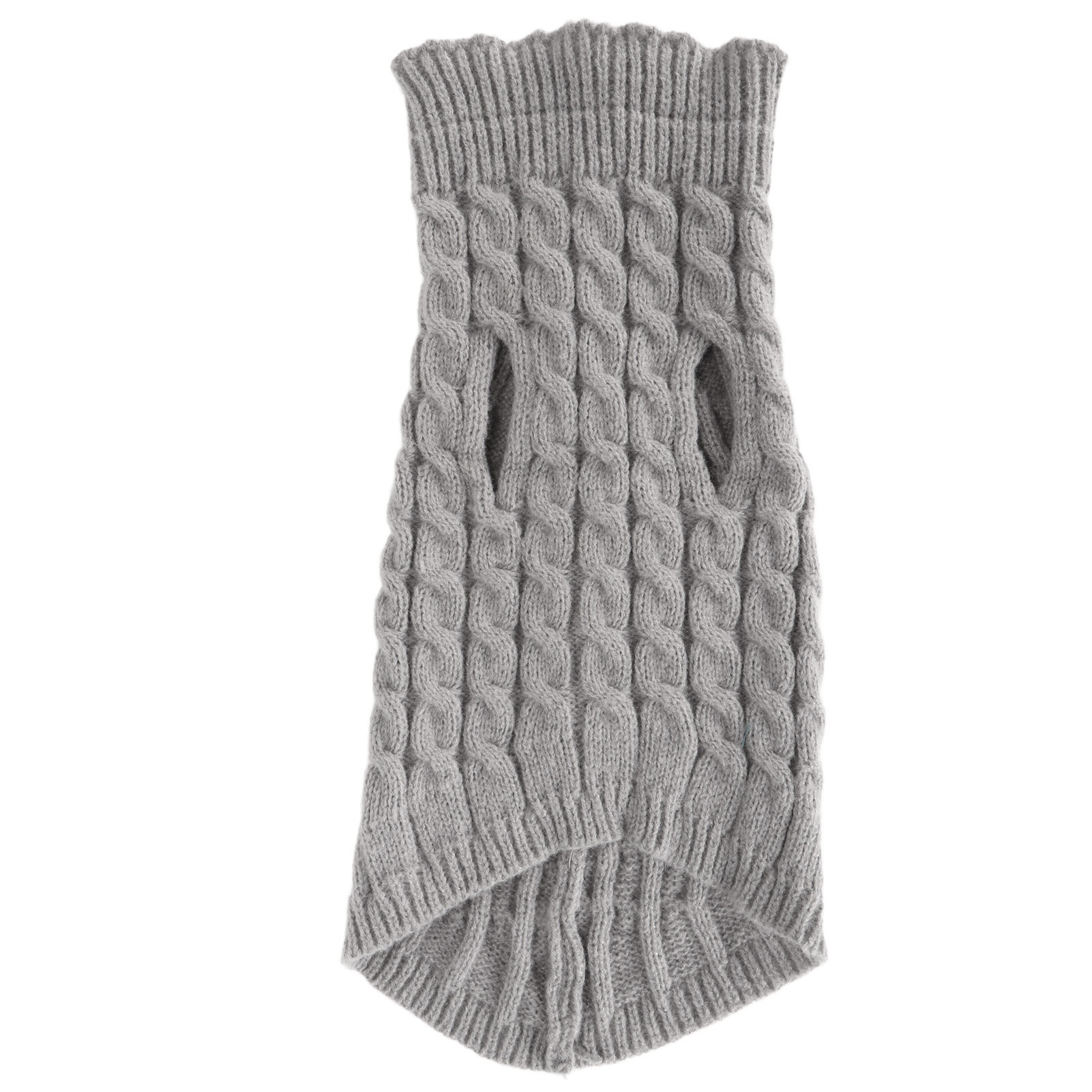 Dog Sweater Cable Knit High Neck Pure Color Knitted Pullover Warm Clothes Soft Knitwear for Small Medium Dogs Cats M