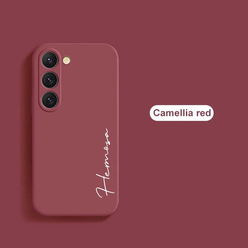 Индивидуальные персонализированные именные инициалы, мягкий жидкий Camellia Red, For S20FE