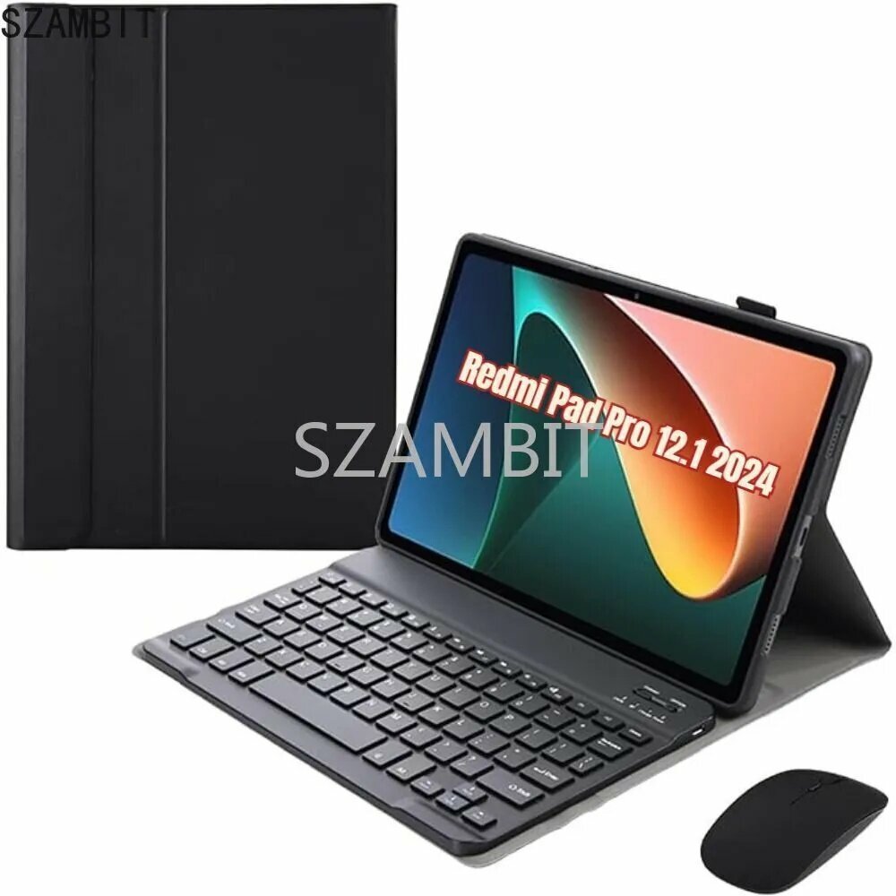 Магнитный чехол-клавиатура для POCO PAD 12.1/Redmi Pad Pro 12.1 2024 дюймов, совместимый с Bluetooth и мышью Ж ж