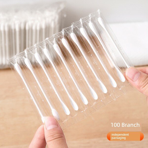 Одноразовые ватные палочки для чистки ушей, снятия макияжа, двусторонние ватные палочки, дезинфекция, чистка и гигиена,