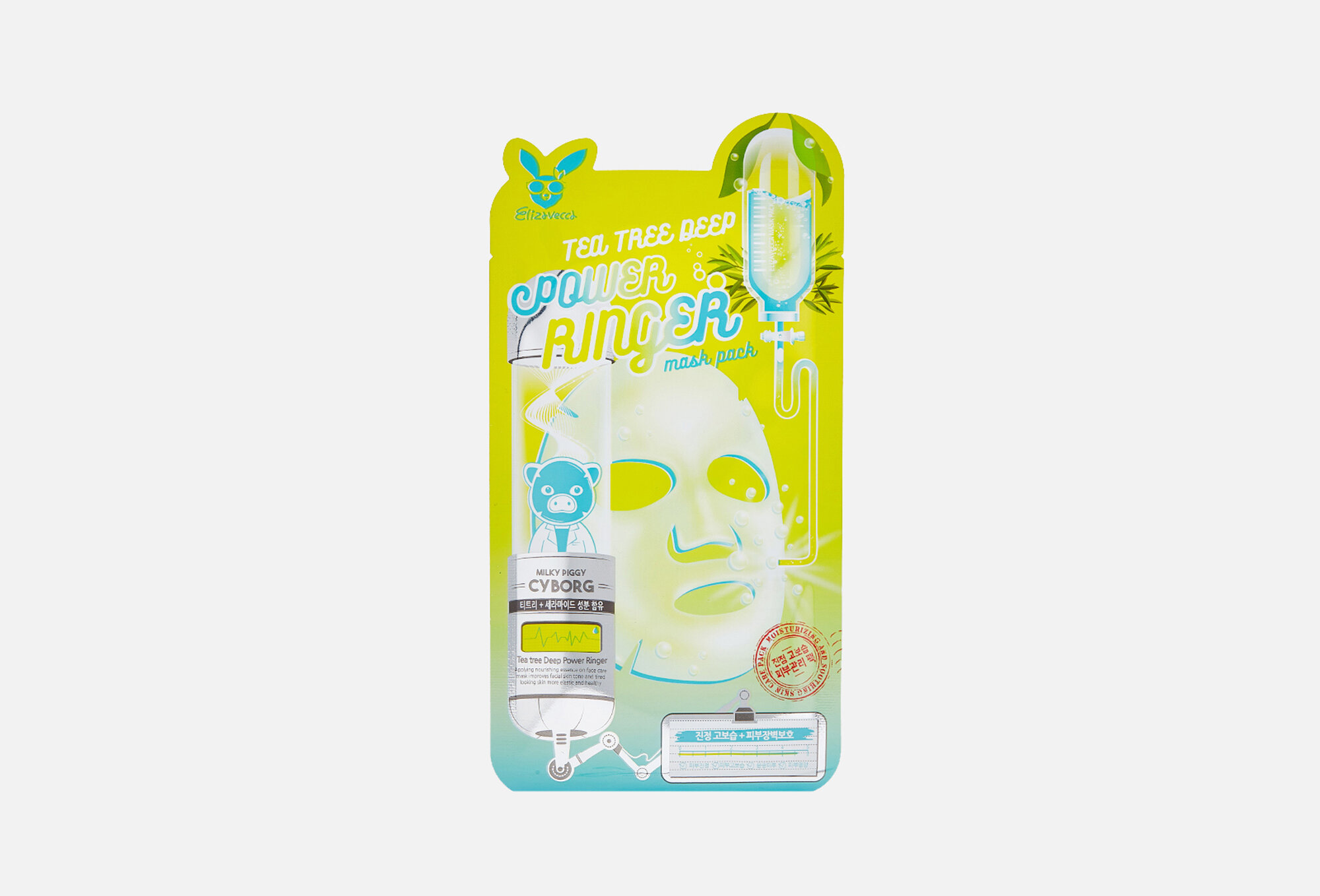Тканевая маска для лица ELIZAVECCA TEA TREE DEEP POWER RINGER MASK PACK