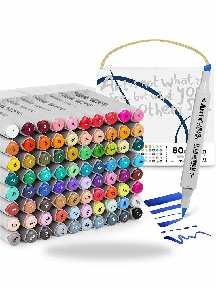 Arrtx Набор маркеров Акриловый, толщина: 0.19 мм, 80 шт.