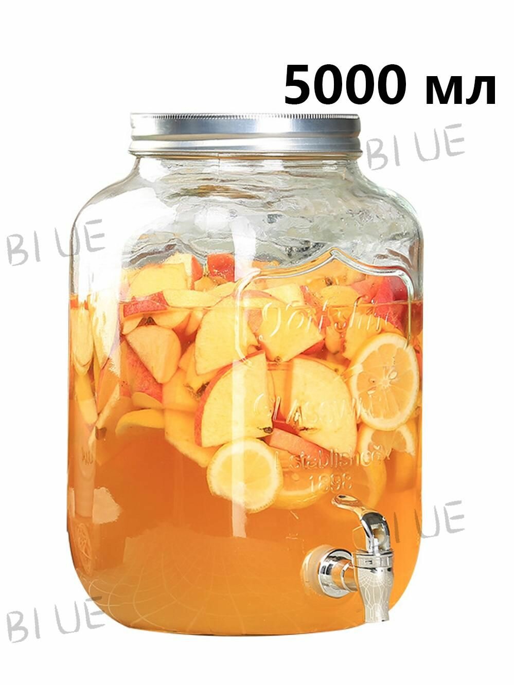 Стеклянная банка объемом 5000 мл с краном из АБС, Диспенсер для напитков