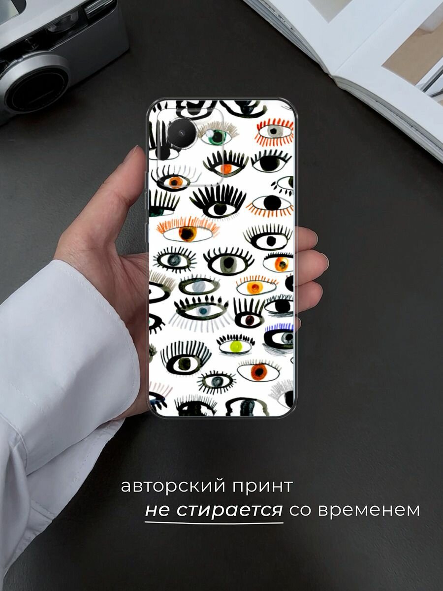 Силиконовый чехол на Realme C30 / Реалми C30 с принтом "Глаза акварель" — фото 1