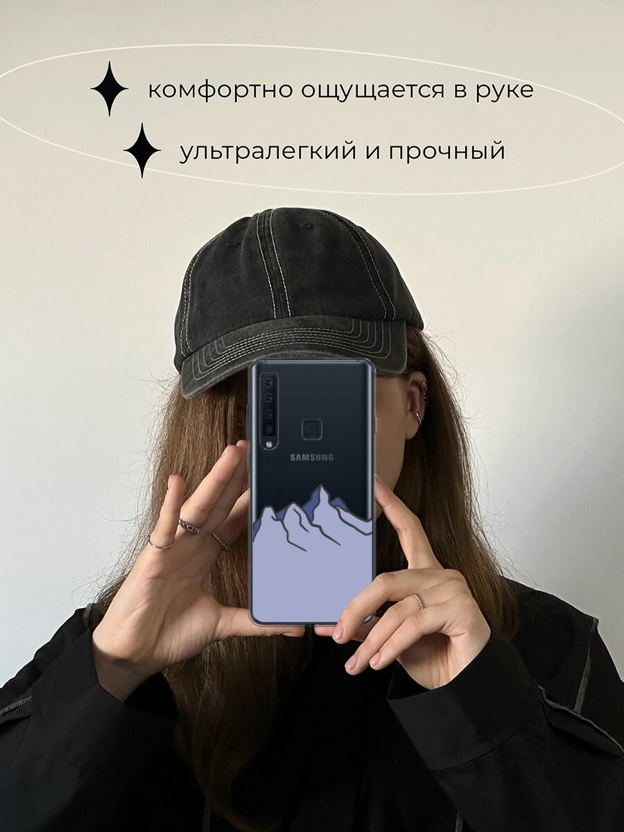 Чехол на Samsung Galaxy A9 2018 / Самсунг Галакси А9 2018 с принтом "Гора", прозрачный — фото 1
