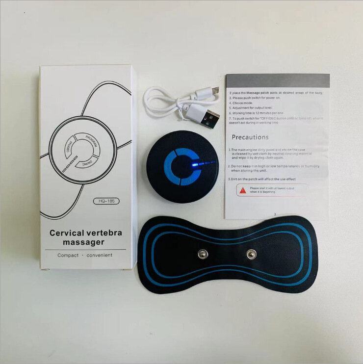 Новый смарт мини портативный электромассажер для плеч и шеи импульсный цервикальный массажный патч бытовой электрический маленький массажер для шеи 185 заряжаемые цервикальные массажные наклейки