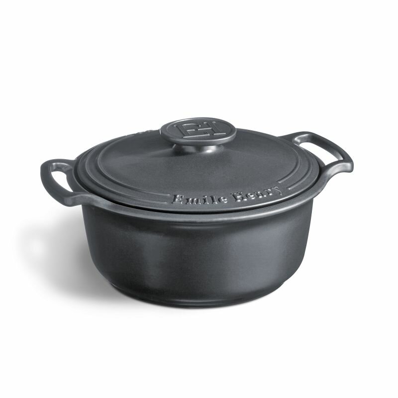 Кастрюля с крышкой керамической Emile Henry Sublime Slate, 6.5 л, 33 см