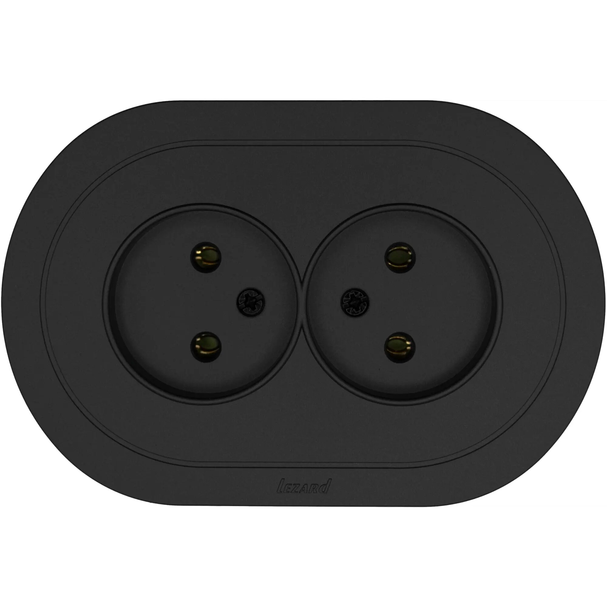 Osen розетка двойная встраиваемая без заземления черный цвет для скрытого монтажа в стену