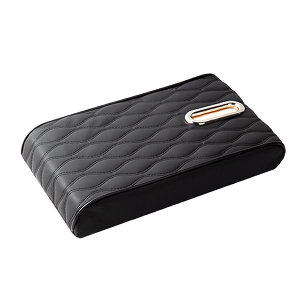 Чехол для центральной консоли автомобиля, универсальный чехол для подлокотника с встроенной пастельницей, автомобильные аксессуары, чехол для подлокотника из пеноматериала и кожи для большинства SUV, пикапов, автомобилей (черный), материал PU кожа,