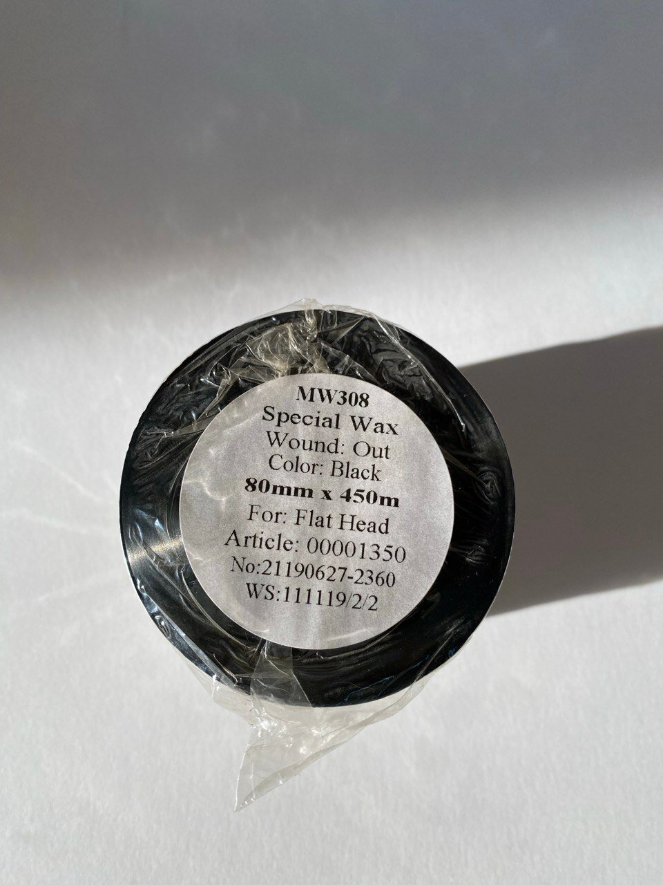 Лента красящая термотрансферная Monochrome MW308 Wax риббон 80 мм х 450 м, вт1", Out, 1 рулон